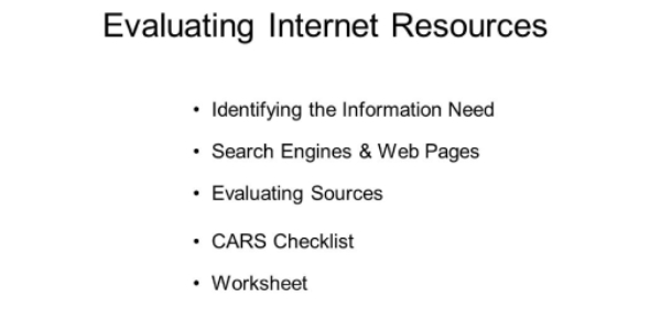 Evaluating Internet Sources
